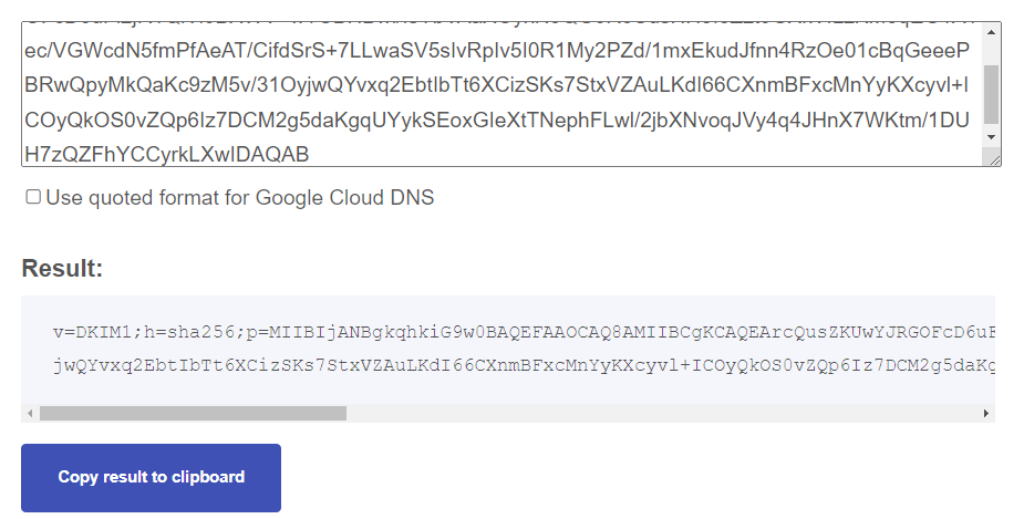 Why is my DKIM key exceeding the character limit?
